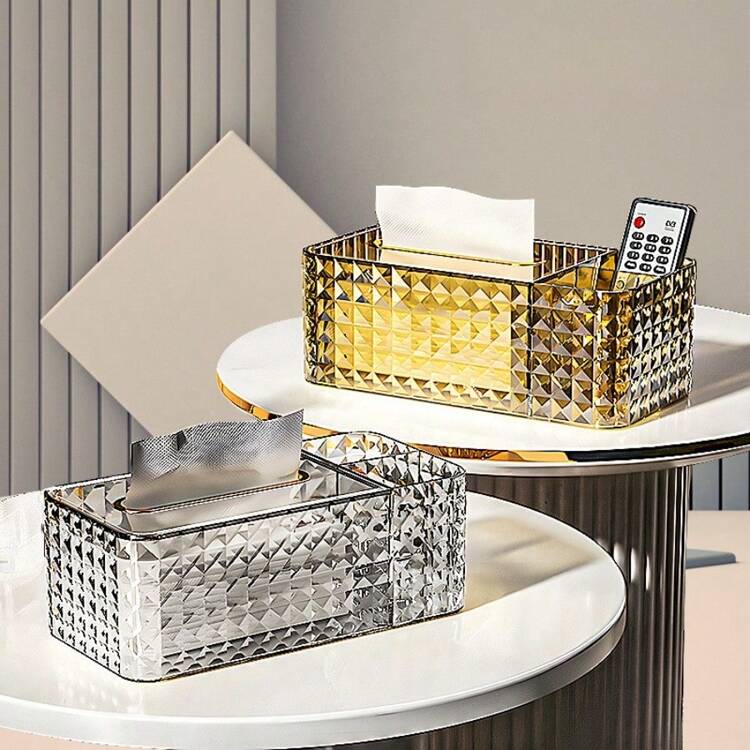 Diamond Pattern Tissue Box with Compartments – SabSaman.com