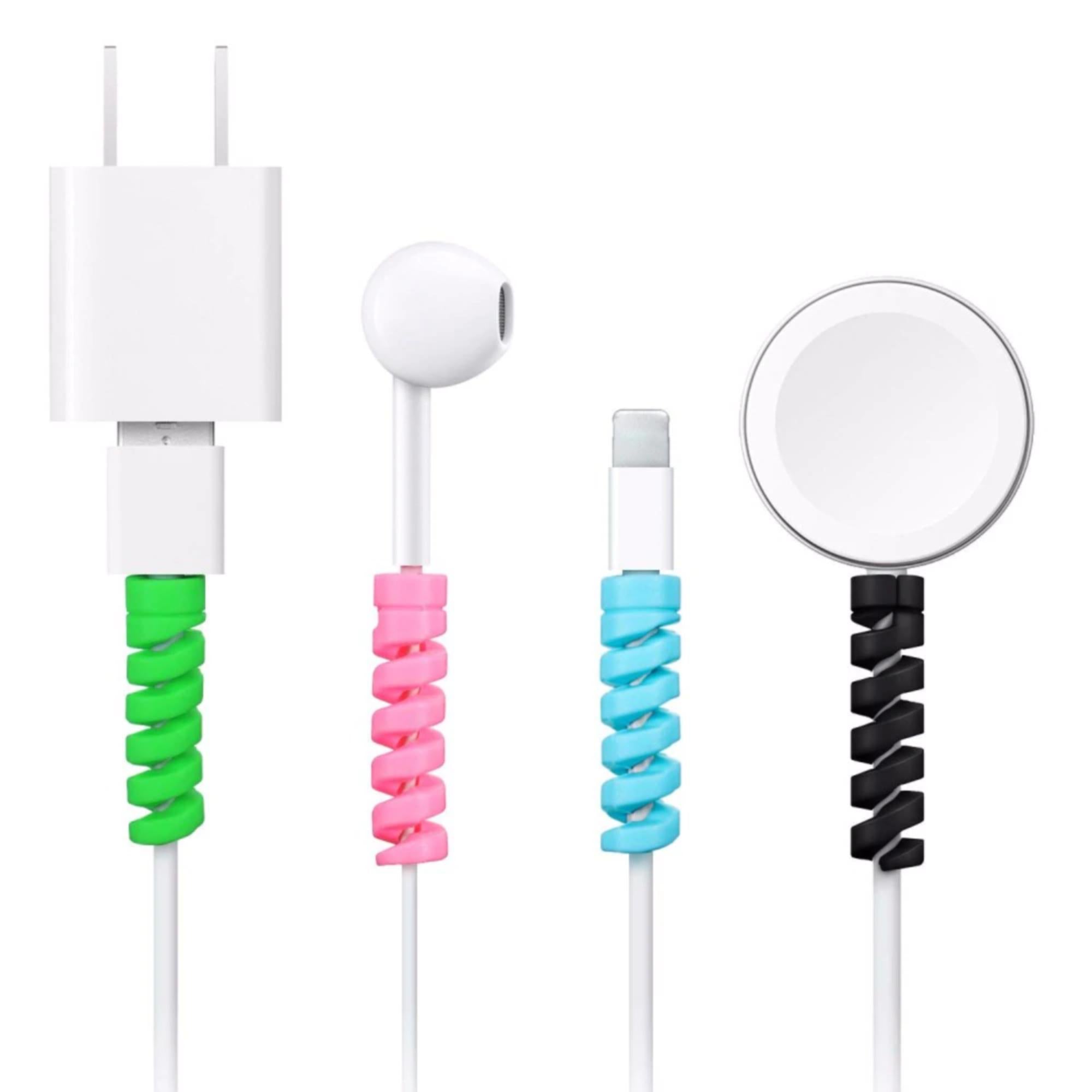 4 Pcs Spiral Silicone Cable Protector For Android / Iphone – SabSaman.com